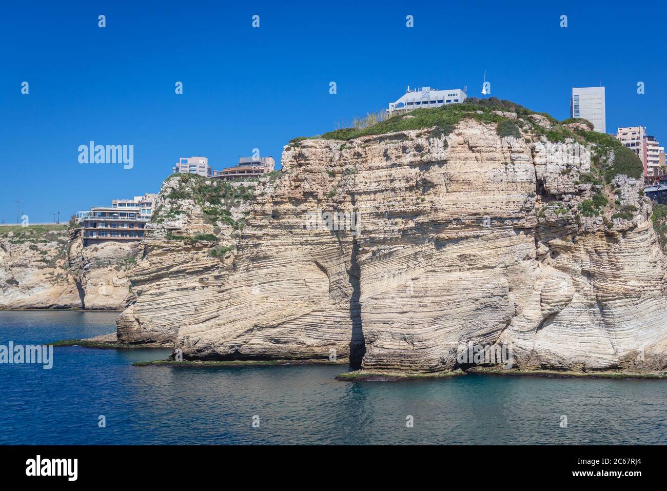 Pigeon Rock in Raouche area of Beirut, Lebanon Stock Photo - Alamy