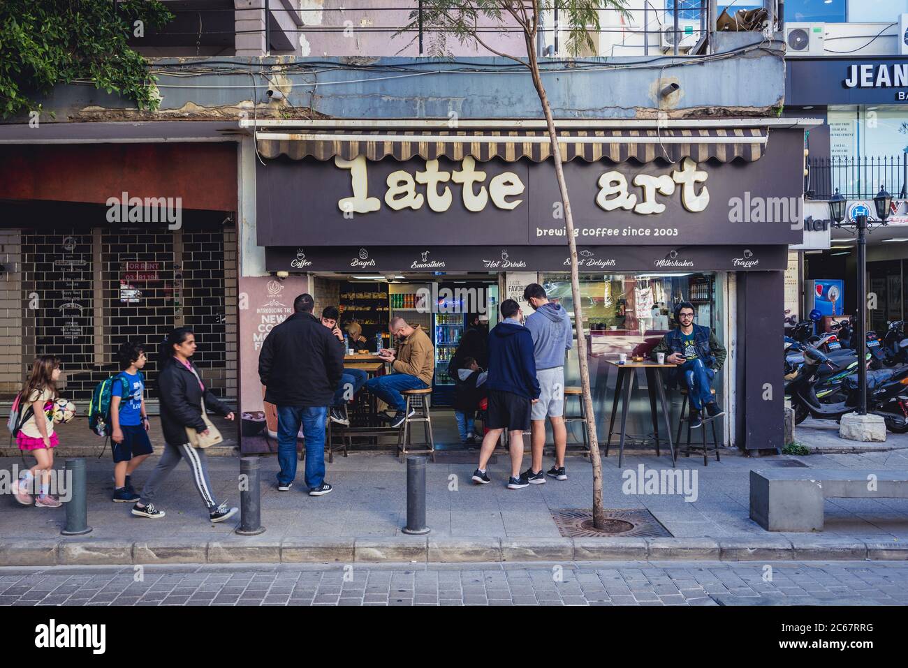 Latte Art cafe in Hamra neighborhood of Beirut, Lebanon Stock Photo - Alamy