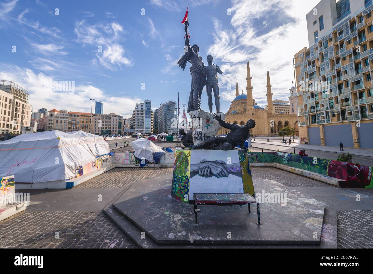 Monument on the Martyrs Square designed by Italian sculptor Marino ...
