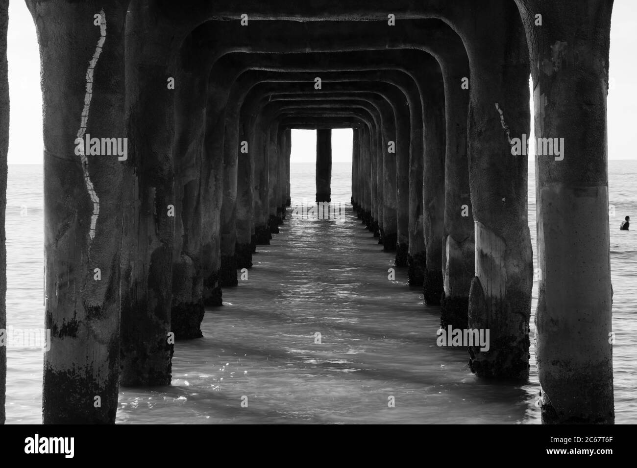 Manhattan Beach Pier from below, California, USA Stock Photo - Alamy