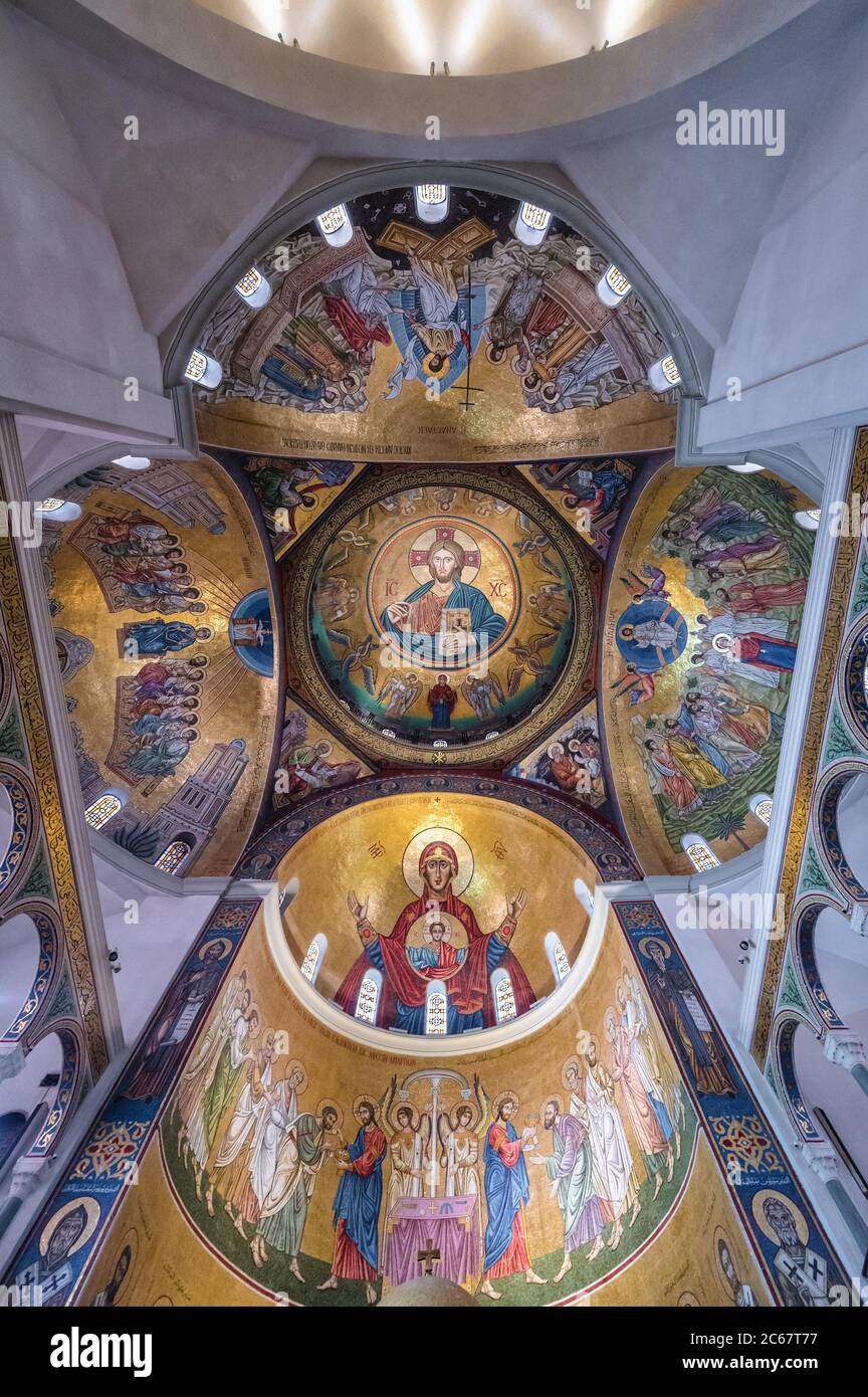 Frescoes of Byzantine style Melkite Greek Catholic basilica of Saint ...