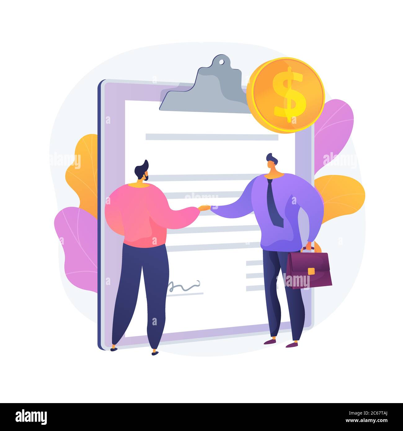 Employment, labor contract vector concept metaphor Stock Vector Image ...