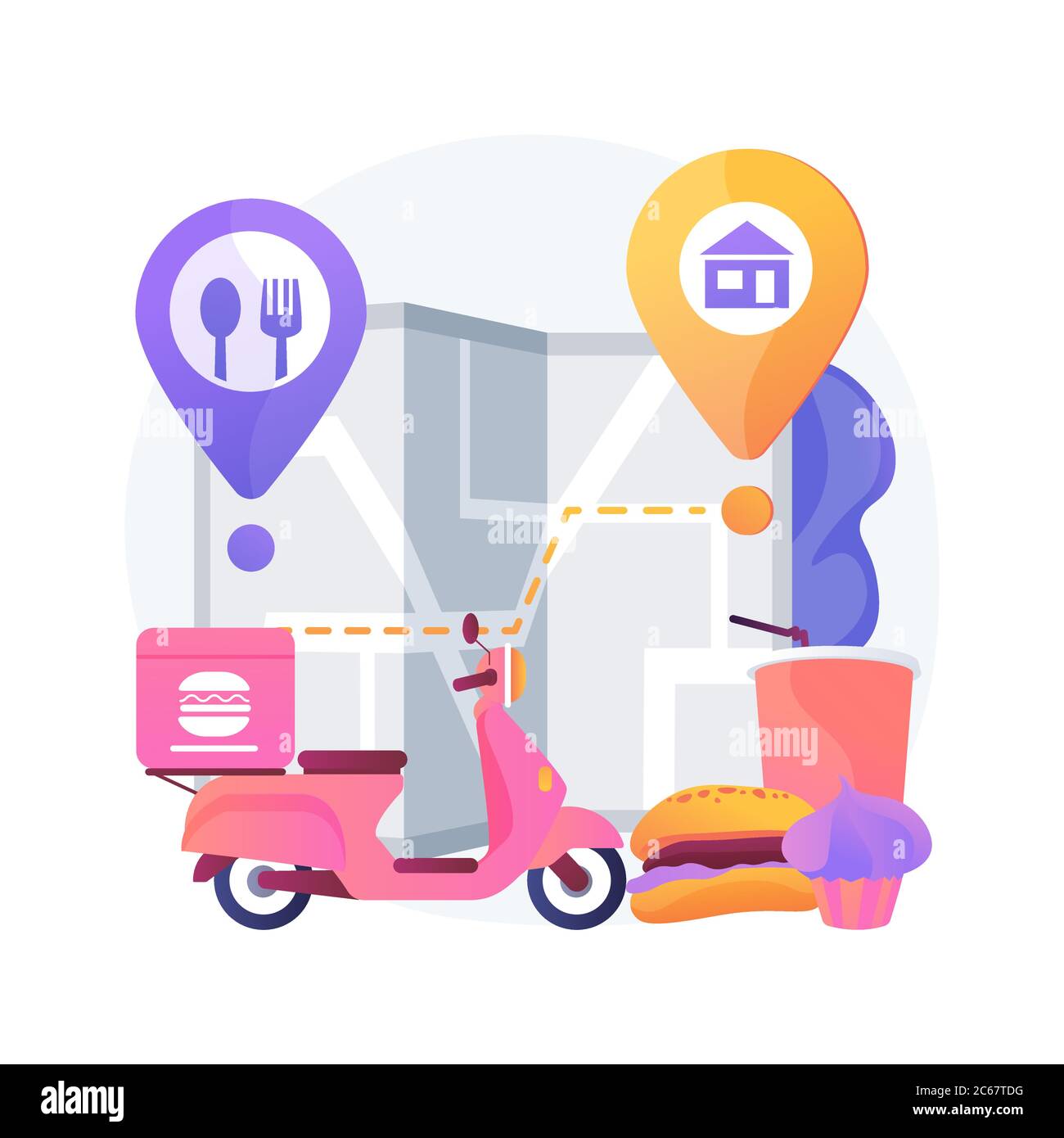 Food delivery abstract concept vector illustration Stock Vector Image ...