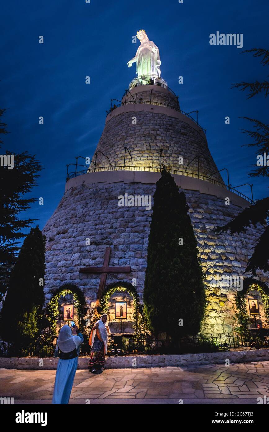 Statue in Our Lady of Lebanon Marian shrine and a pilgrimage site in ...