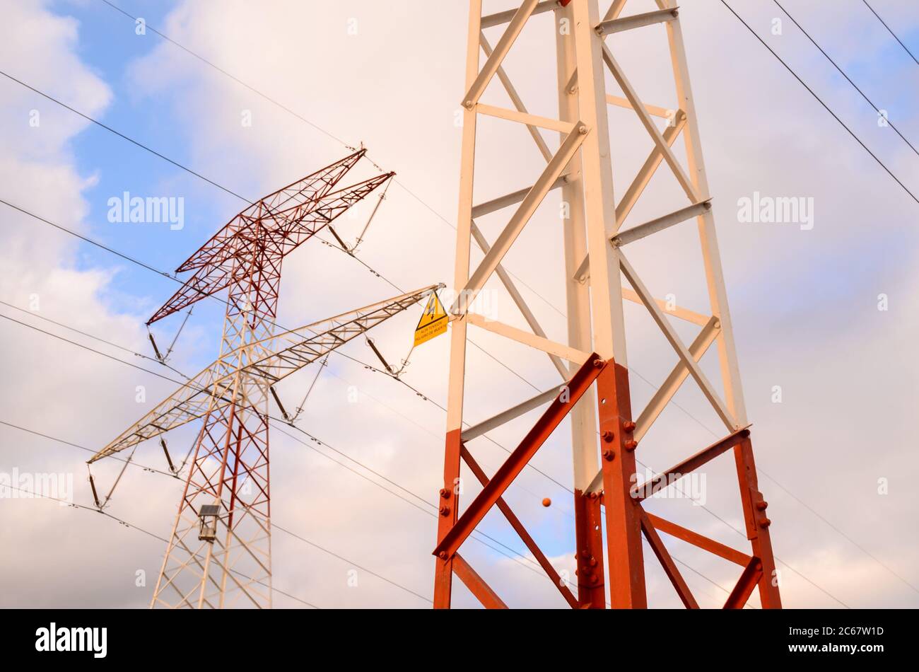 High Voltage Electric Transmission Tower Energy Pylon Stock Photo - Alamy
