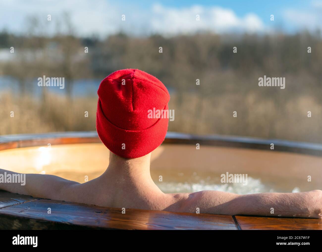 Person in pool and steam outdoors hi-res stock photography and images ...