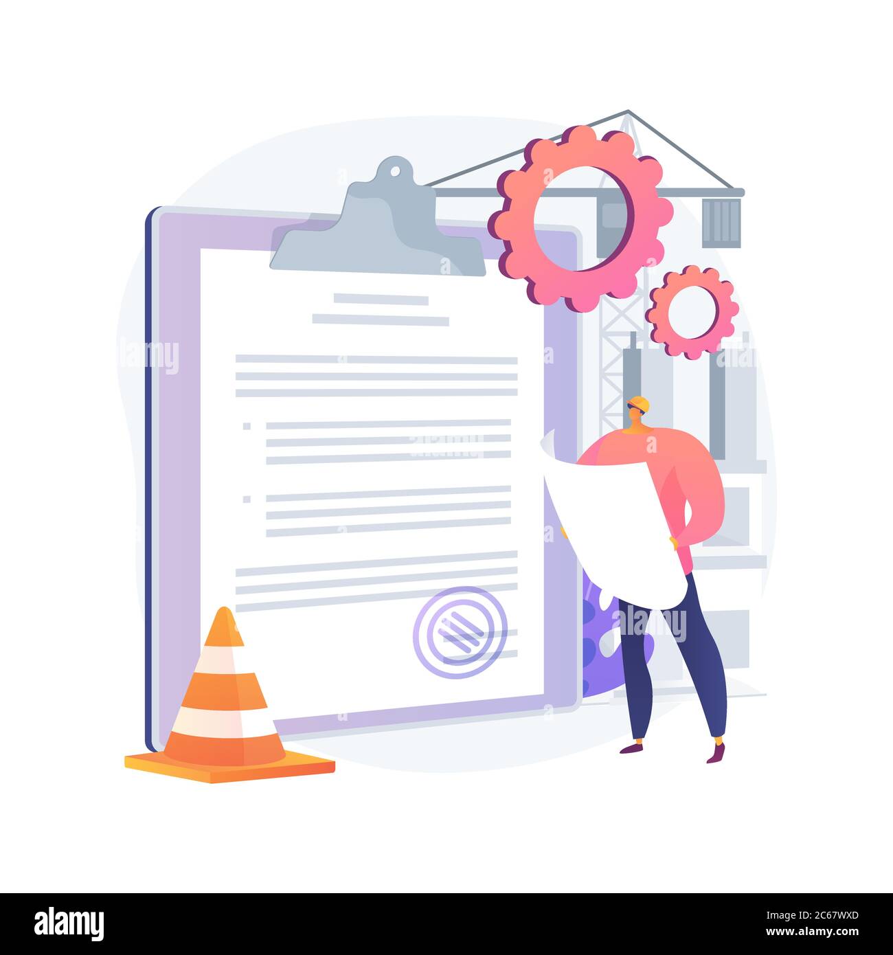 Building permit abstract concept vector illustration Stock Vector Image ...