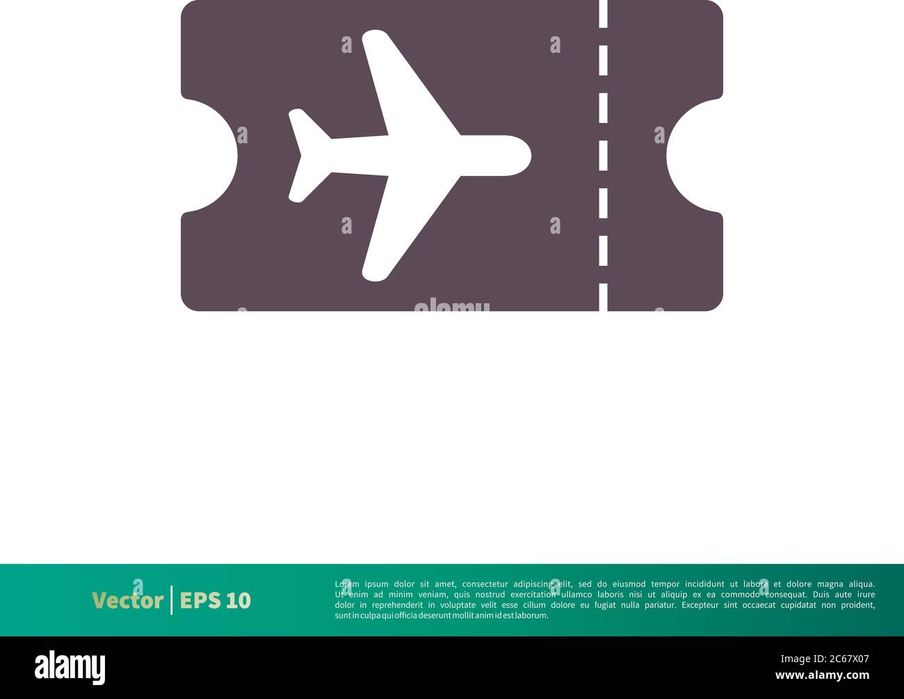 Airplane Ticket Icon Vector Logo Template Illustration Design. Editable ...