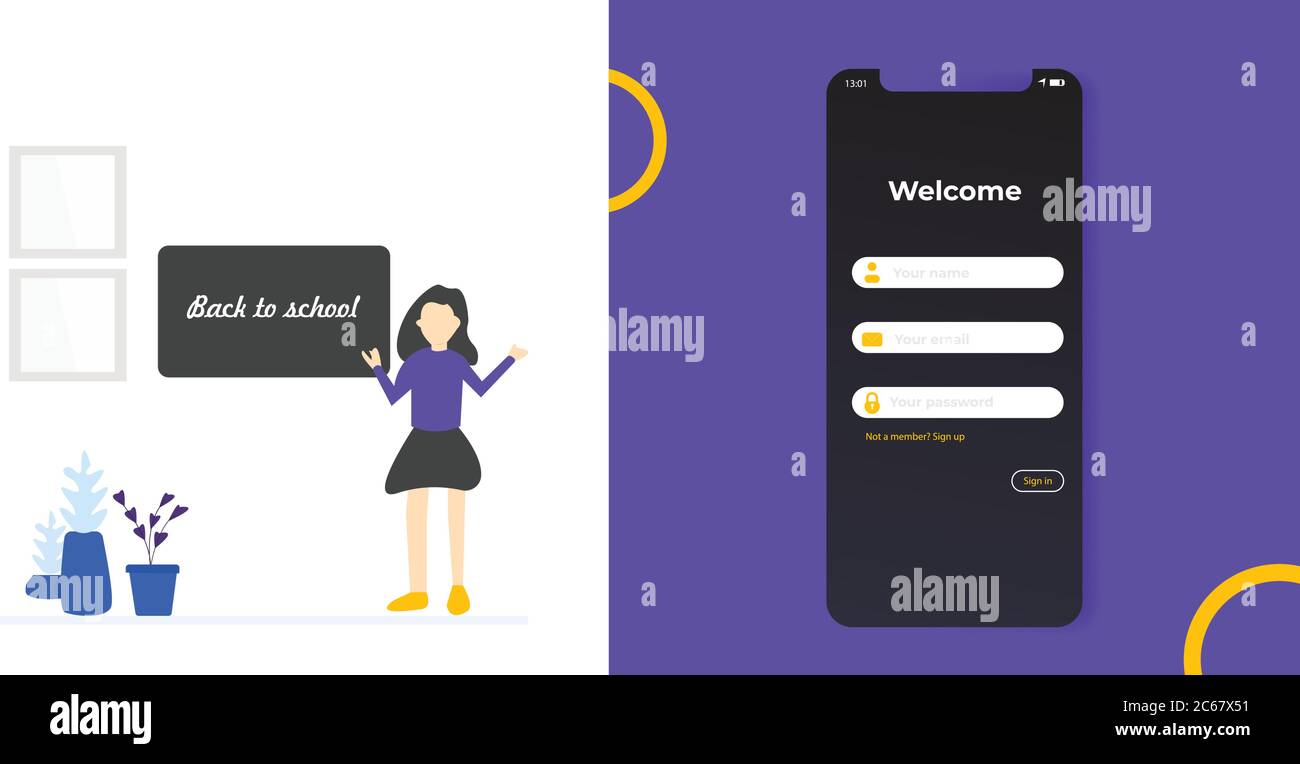 Online school courses application registration Stock Vector Image & Art ...