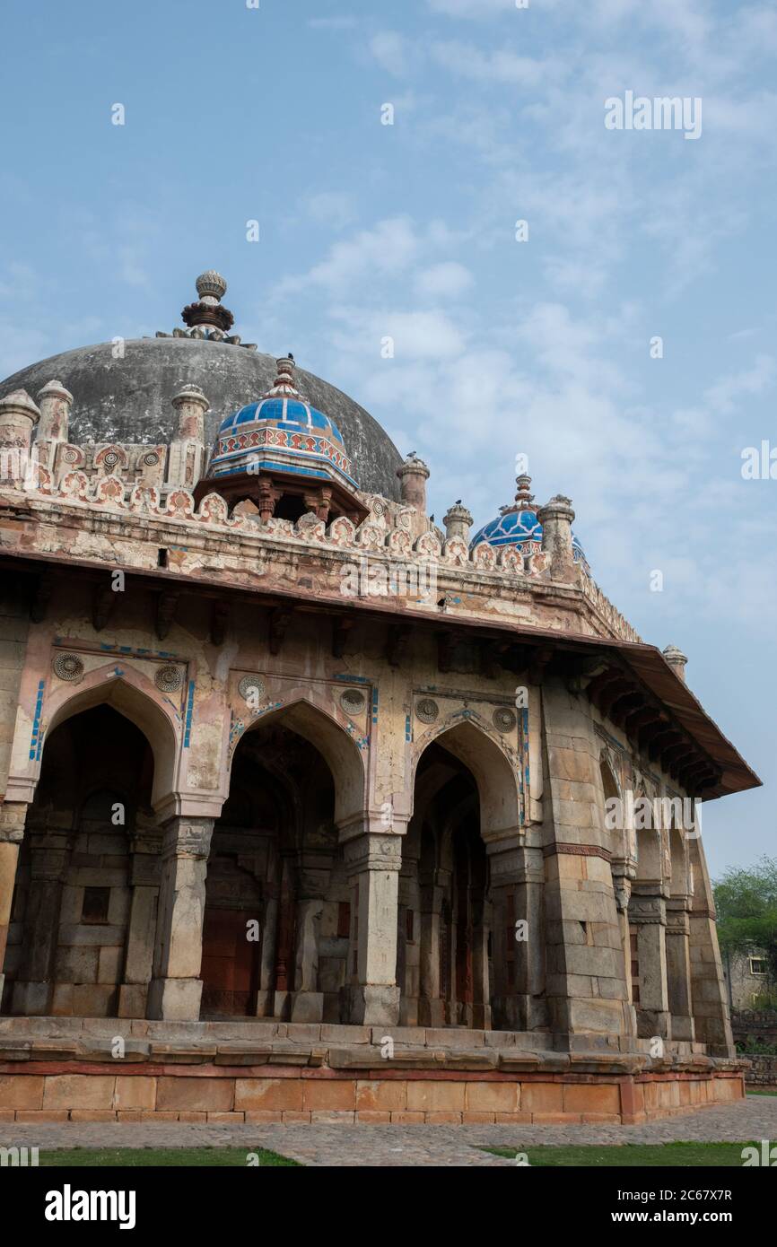 India, Delhi. Isa Khan Tomb and mosque, circa 1547, built in octagonal ...