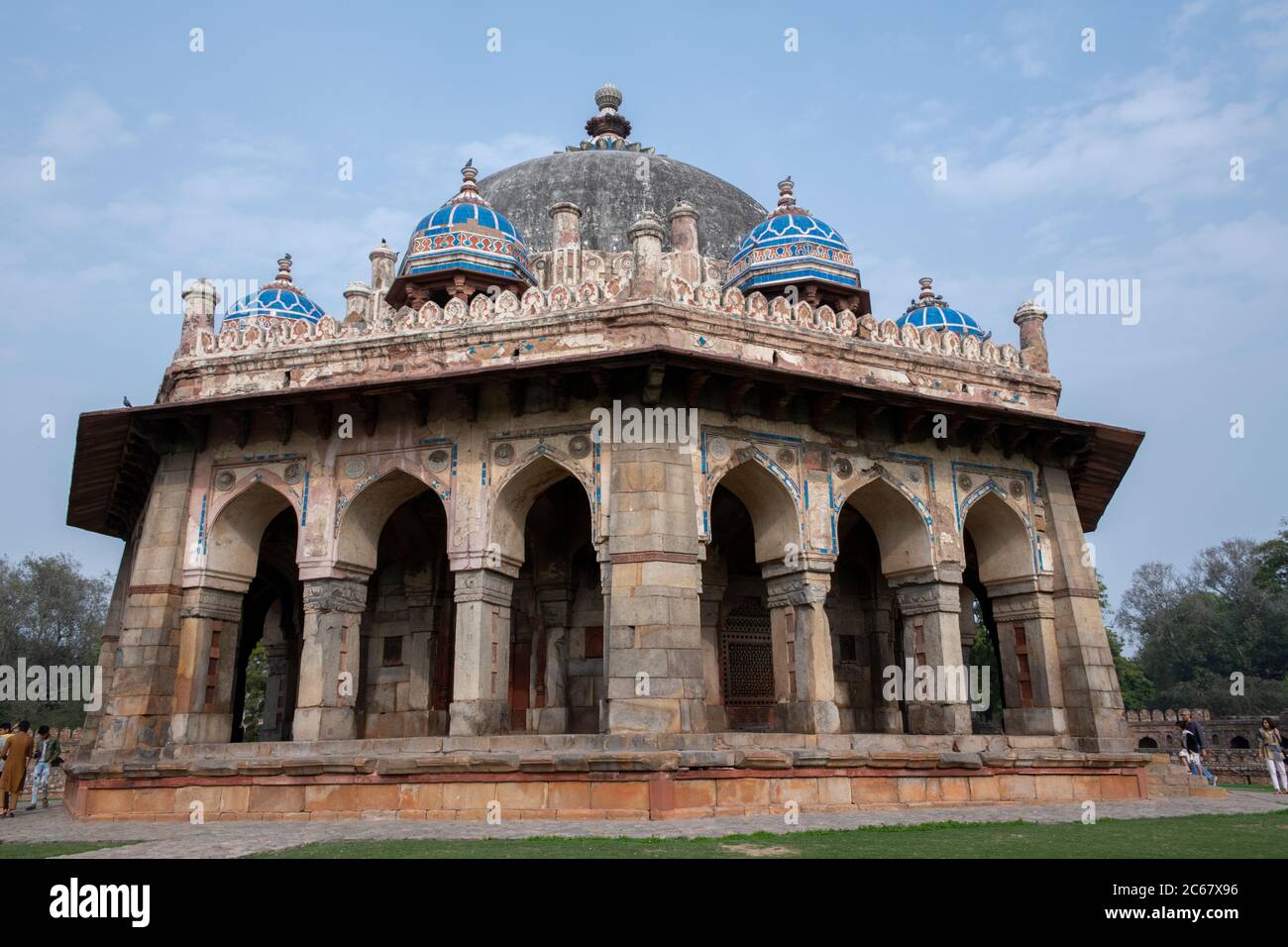 India, Delhi. Isa Khan Tomb and mosque, circa 1547, built in octagonal ...