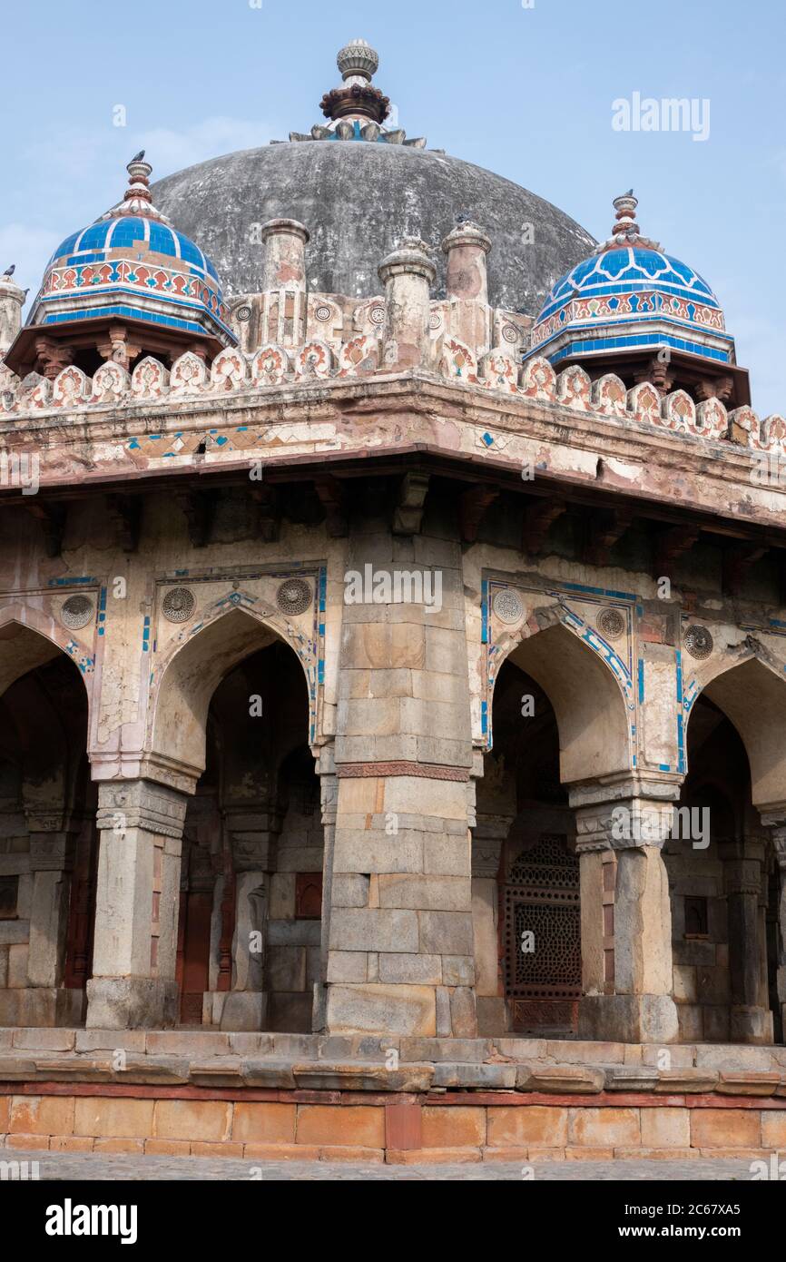 India, Delhi. Isa Khan Tomb and mosque, circa 1547, built in octagonal ...