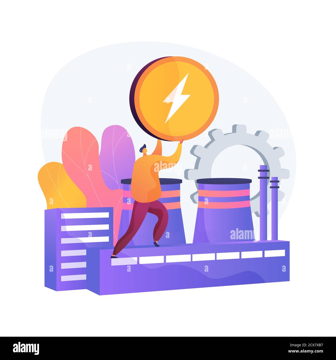 Power plant, electric industry, energy production vector concept Stock ...