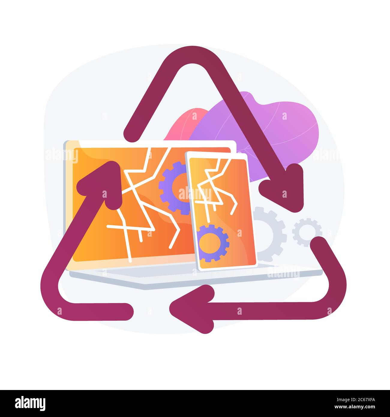 Broken electronics reusing vector concept metaphor Stock Vector Image ...