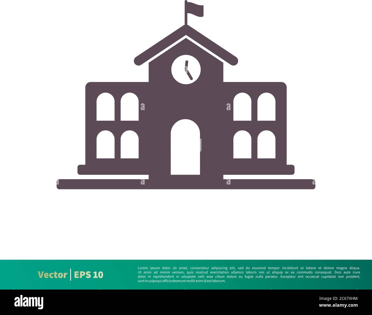 School Building Icon Vector Logo Template Illustration Design. Editable ...