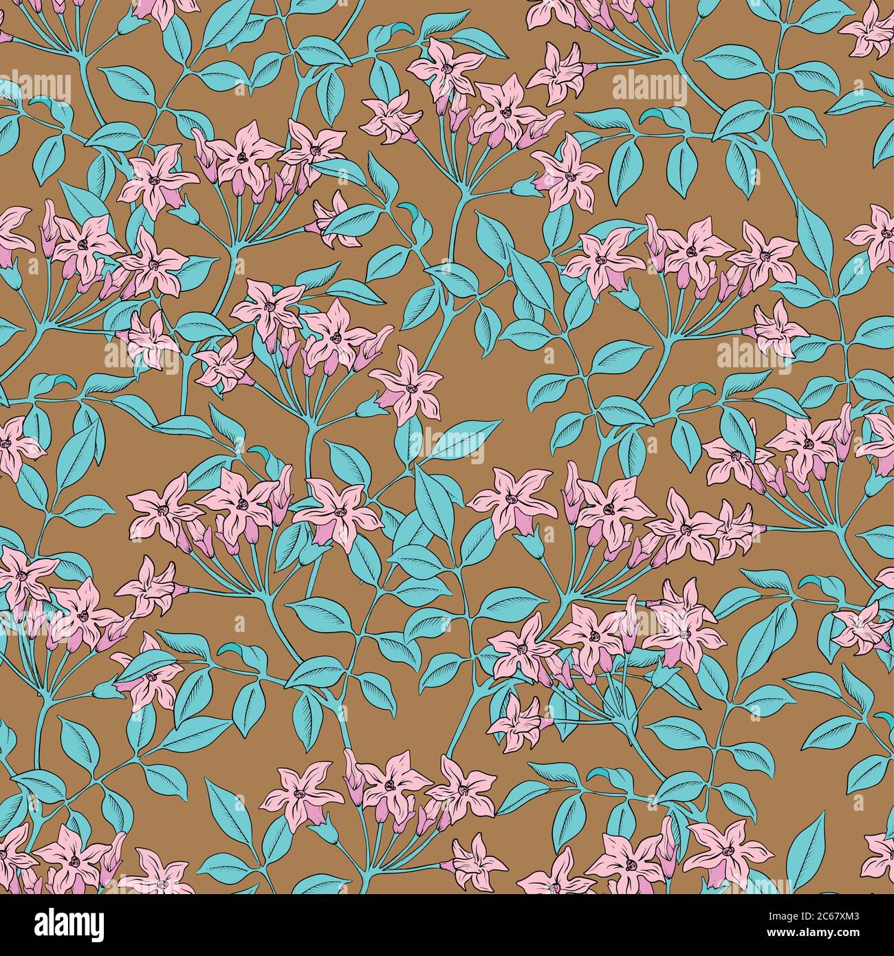Pink jasmine Stock Vector Images - Alamy