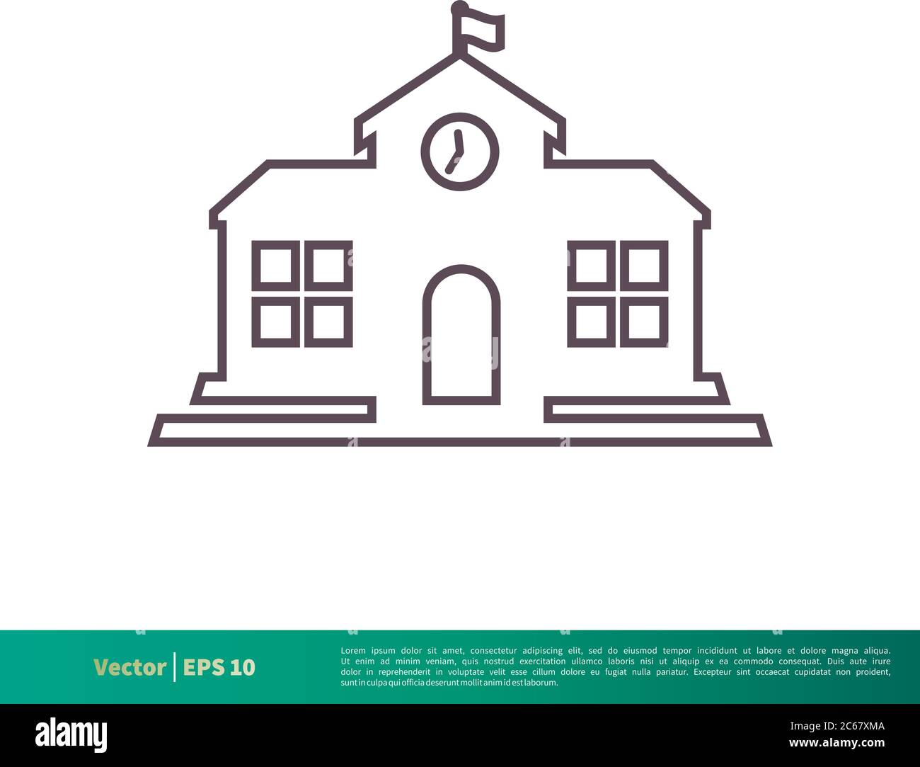 School Building Icon Vector Logo Template Illustration Design. Editable ...