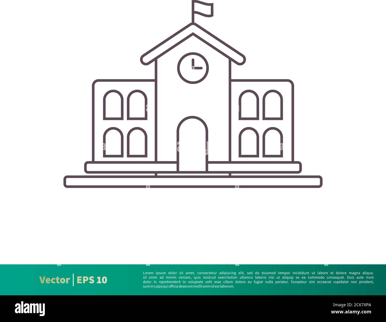 School Building Icon Vector Logo Template Illustration Design. Editable ...