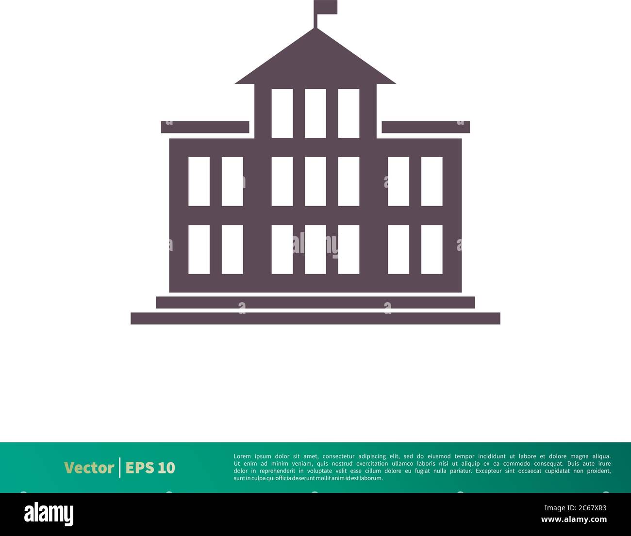 School Building Icon Vector Logo Template Illustration Design. Editable ...