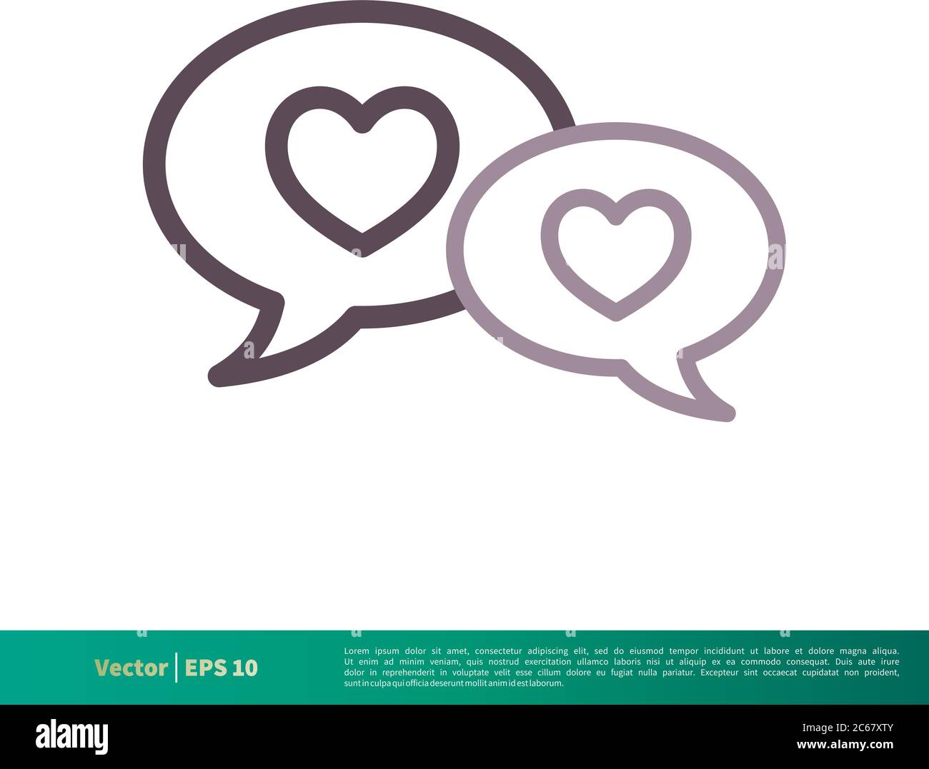 Love Chat Icon Vector Logo Template Illustration Design. Editable ...