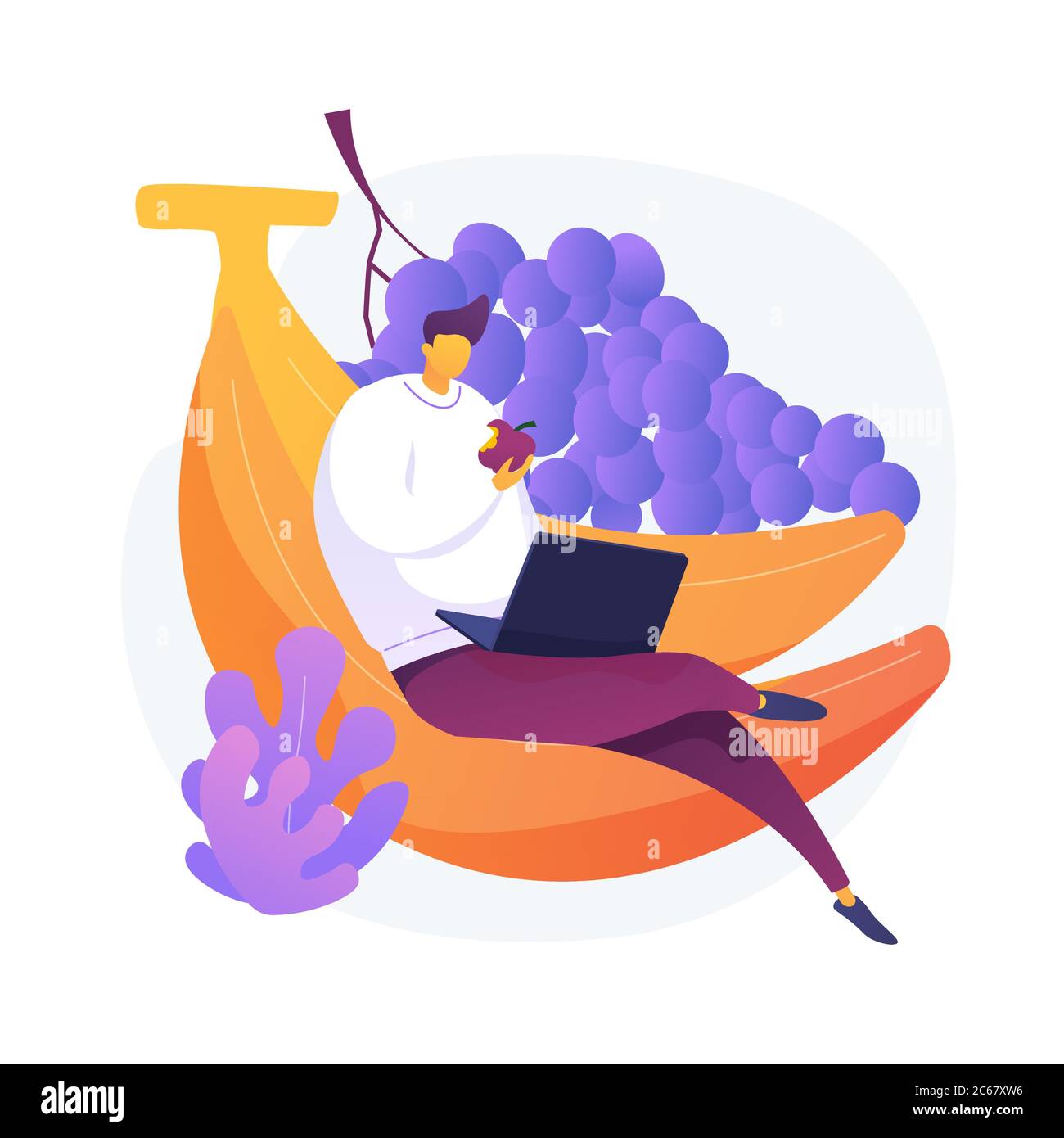 Organic fruits eating vector concept metaphor Stock Vector Image & Art ...