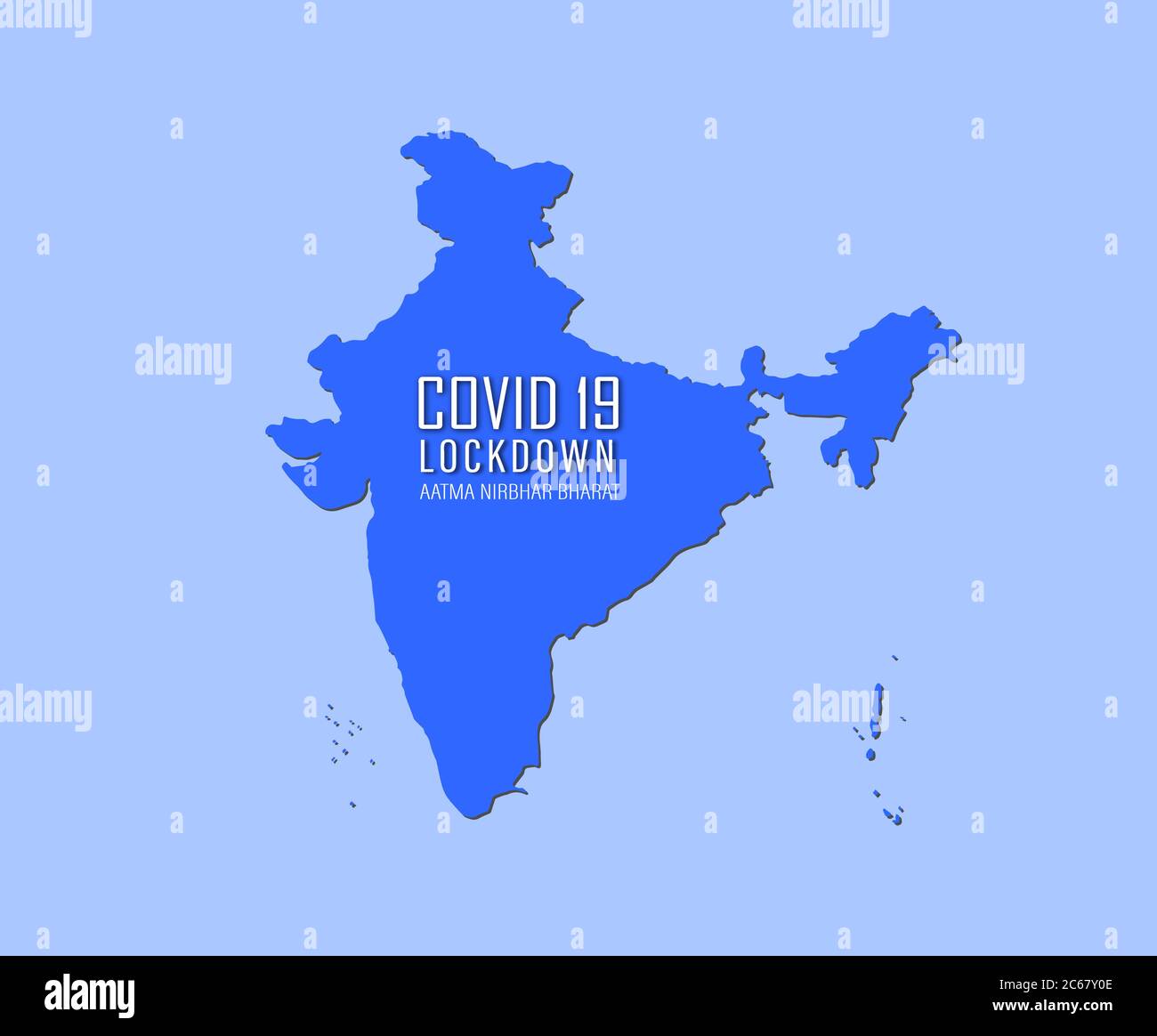 India map and written Covid 19 Lockdown in papercut style and drop ...