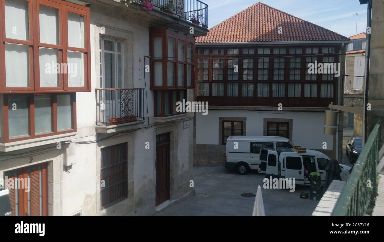 The stunning architecture of Vigo. Spain, Galicia. Old buildings, port ...
