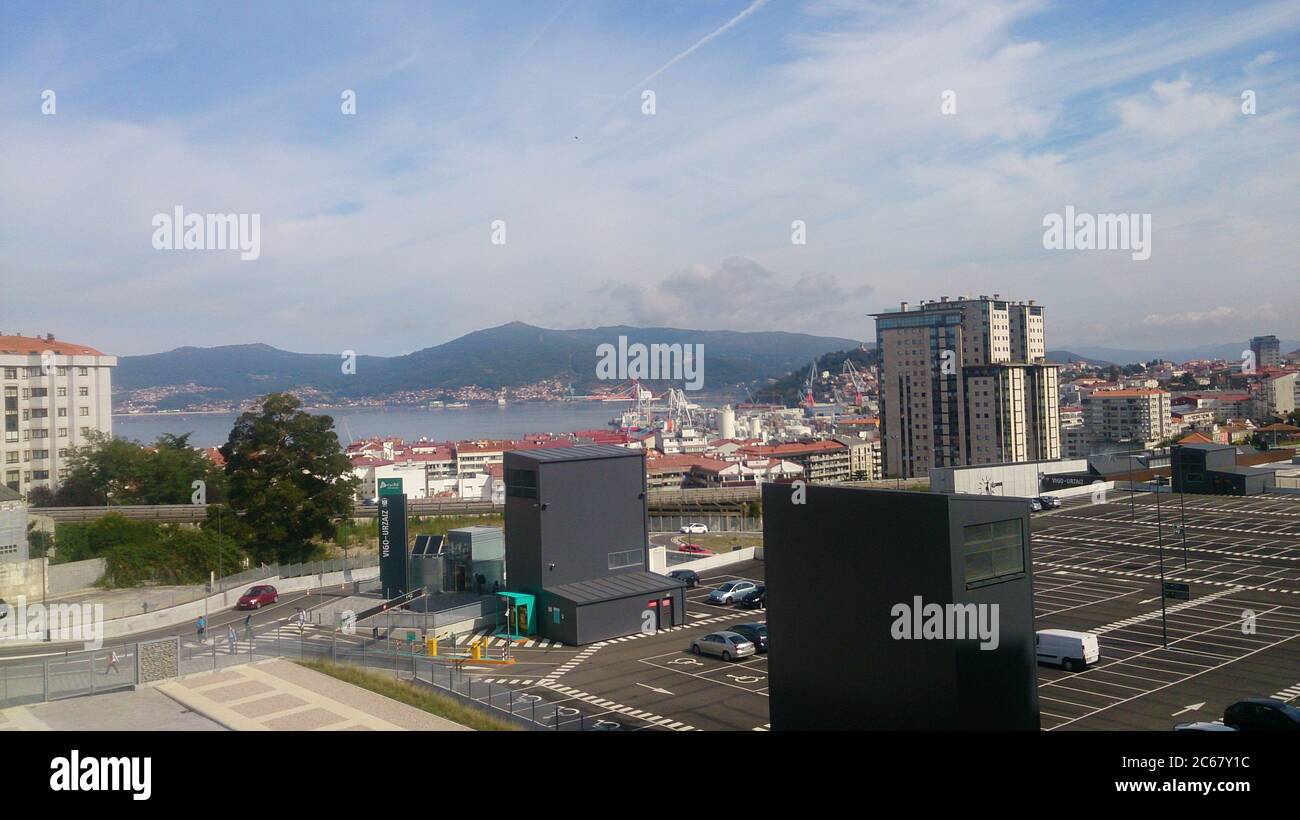 The stunning architecture of Vigo. Spain, Galicia. Old buildings, port ...