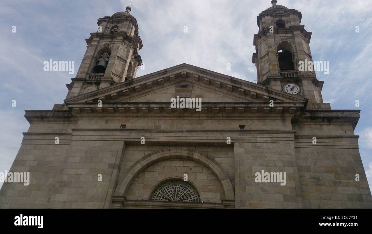 The stunning architecture of Vigo. Spain, Galicia. Old buildings, port ...