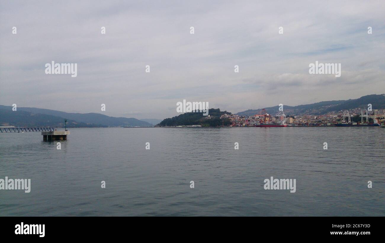 The stunning architecture of Vigo. Spain, Galicia. Old buildings, port ...