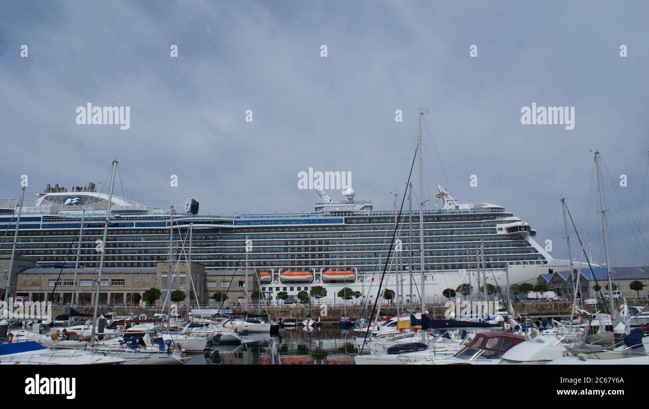 The stunning architecture of Vigo. Spain, Galicia. Old buildings, port ...