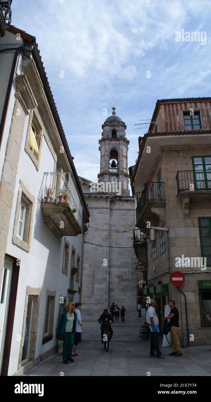 The stunning architecture of Vigo. Spain, Galicia. Old buildings, port ...