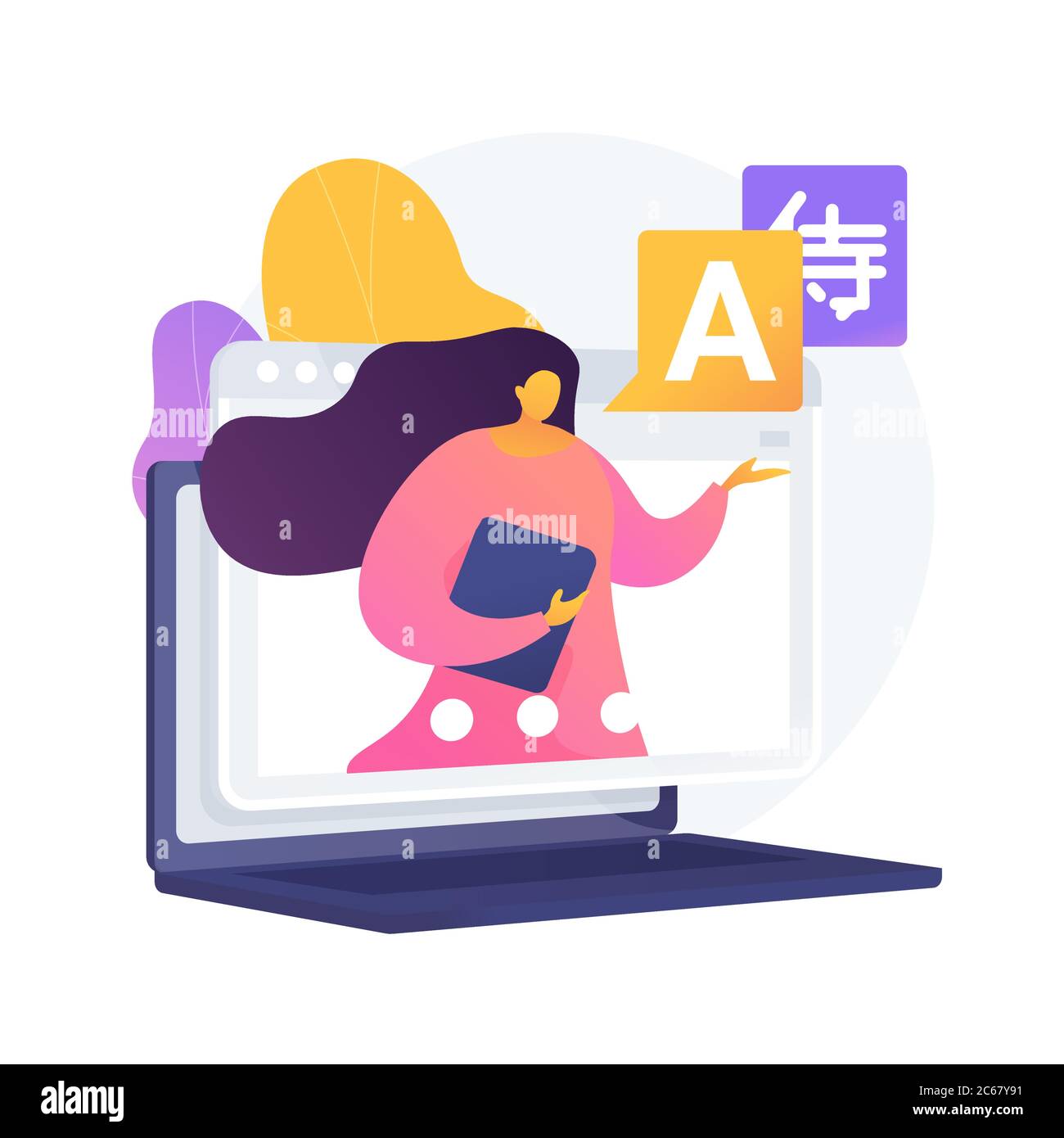 Online language school abstract concept vector illustration Stock ...