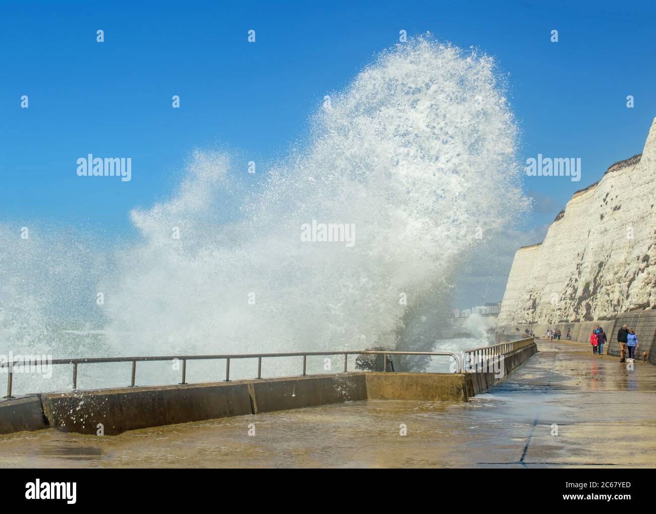 High stormy waves at Rottingdean England seafront Stock Photo - Alamy