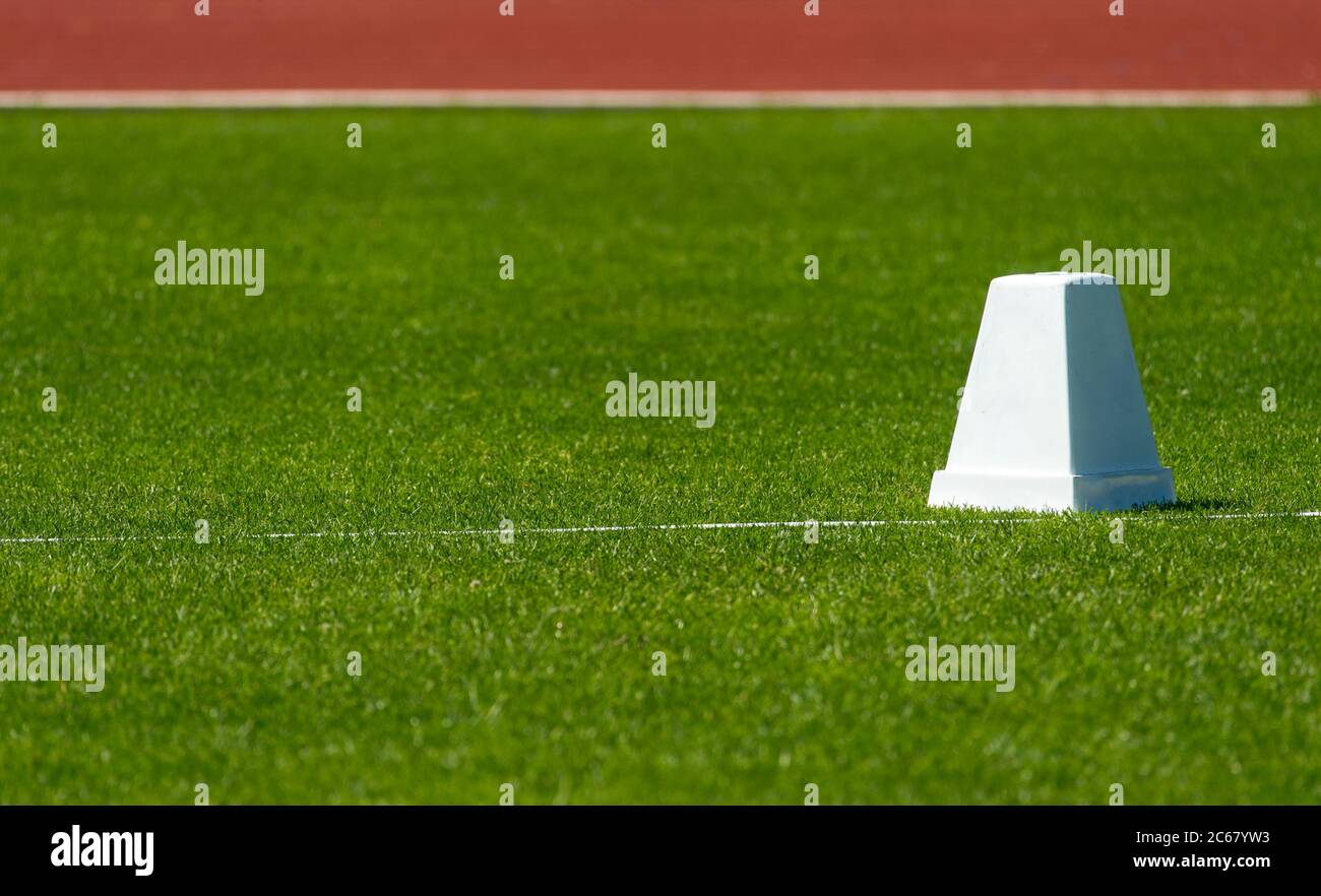 Distance marks for Javelin, discus, ball and hammer throw. Track and ...