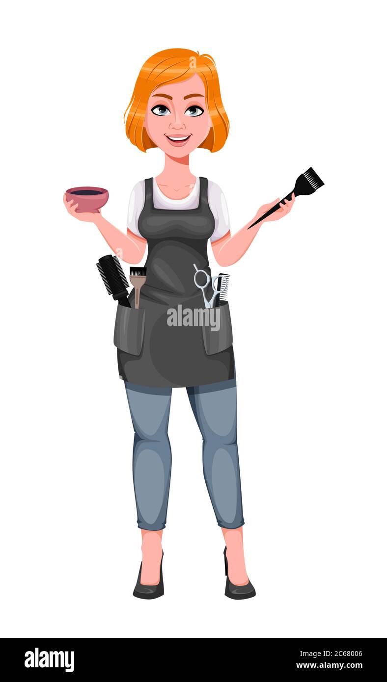 Cartoon Hair Stylist Girl