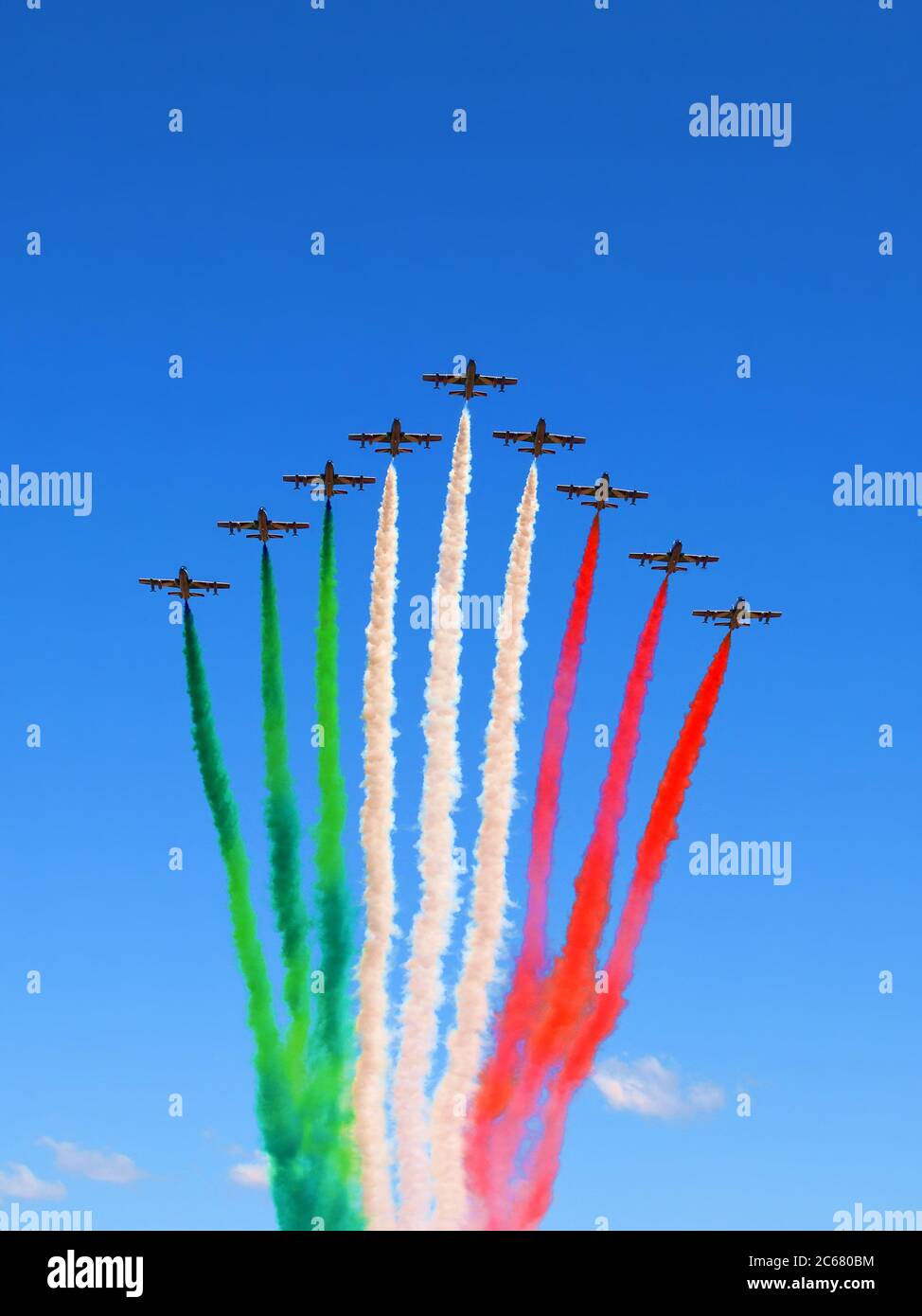 Frecce Tricolori airplanes of the National Aerobatic Team of the ...
