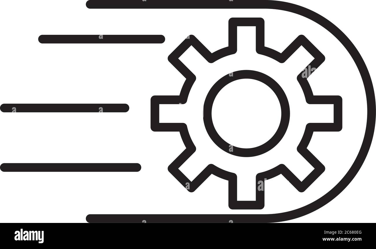 gear machine work with speed line style icon vector illustration design ...