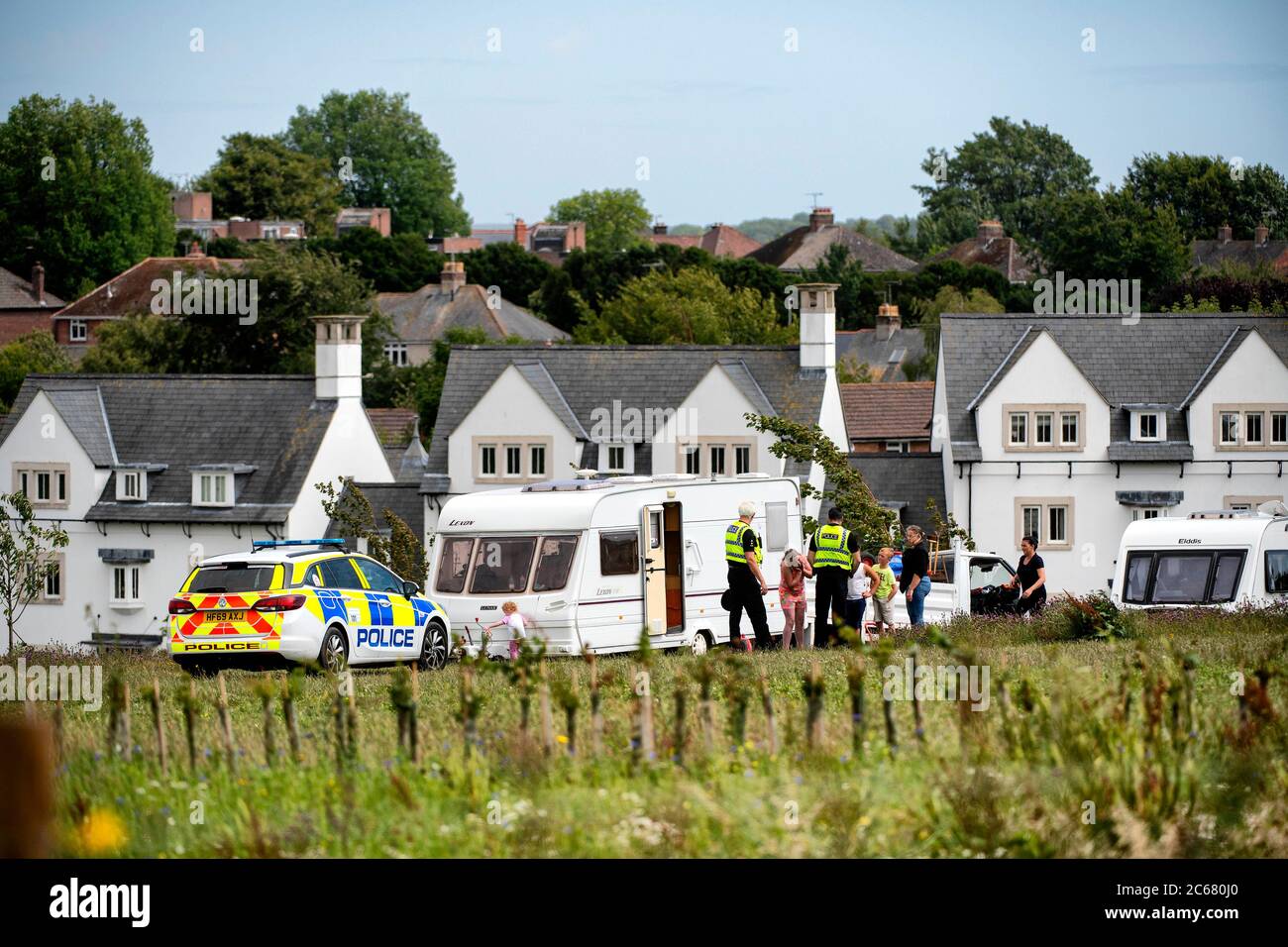 Poundbury village green hi-res stock photography and images - Alamy
