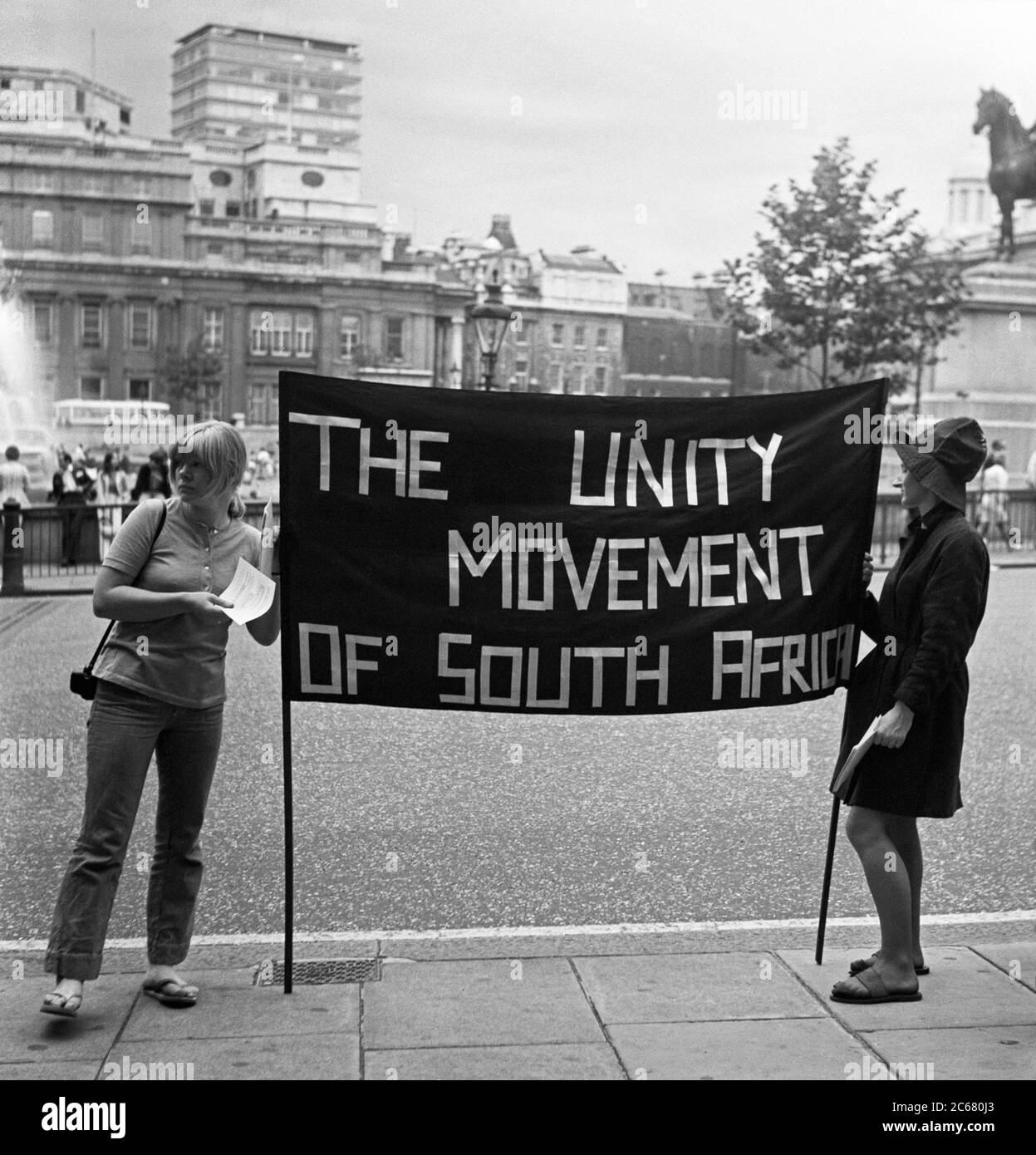 Protest against apartheid in South Africa, London, UK, 1971 Stock Photo ...