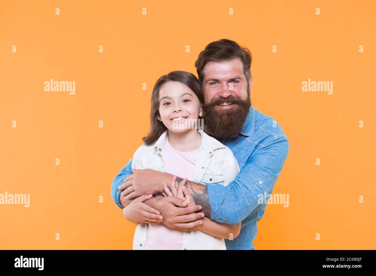 Strong friendship. Father and daughter together. Child and father best ...