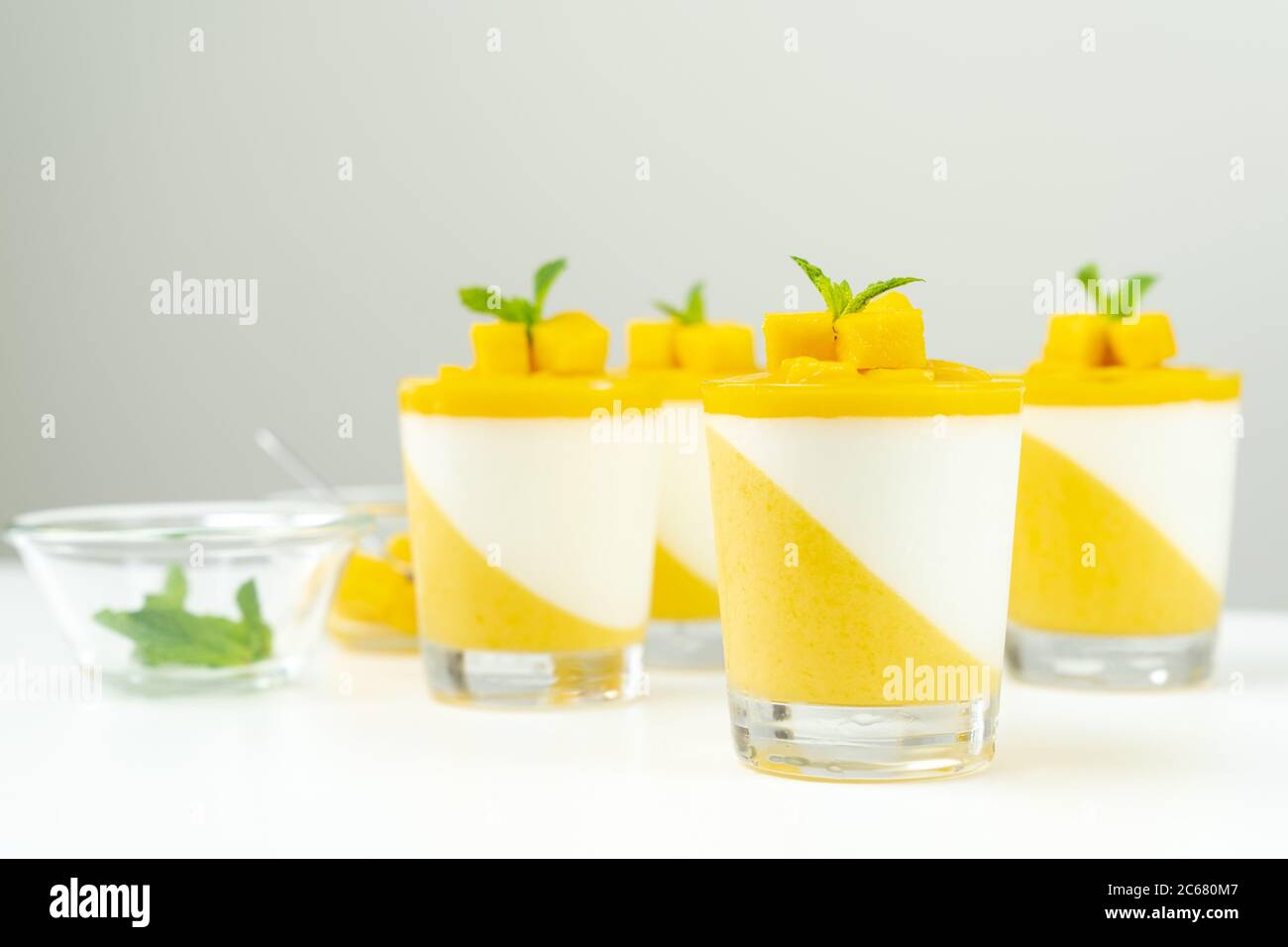 Italian dessert mango panna cotta Stock Photo - Alamy