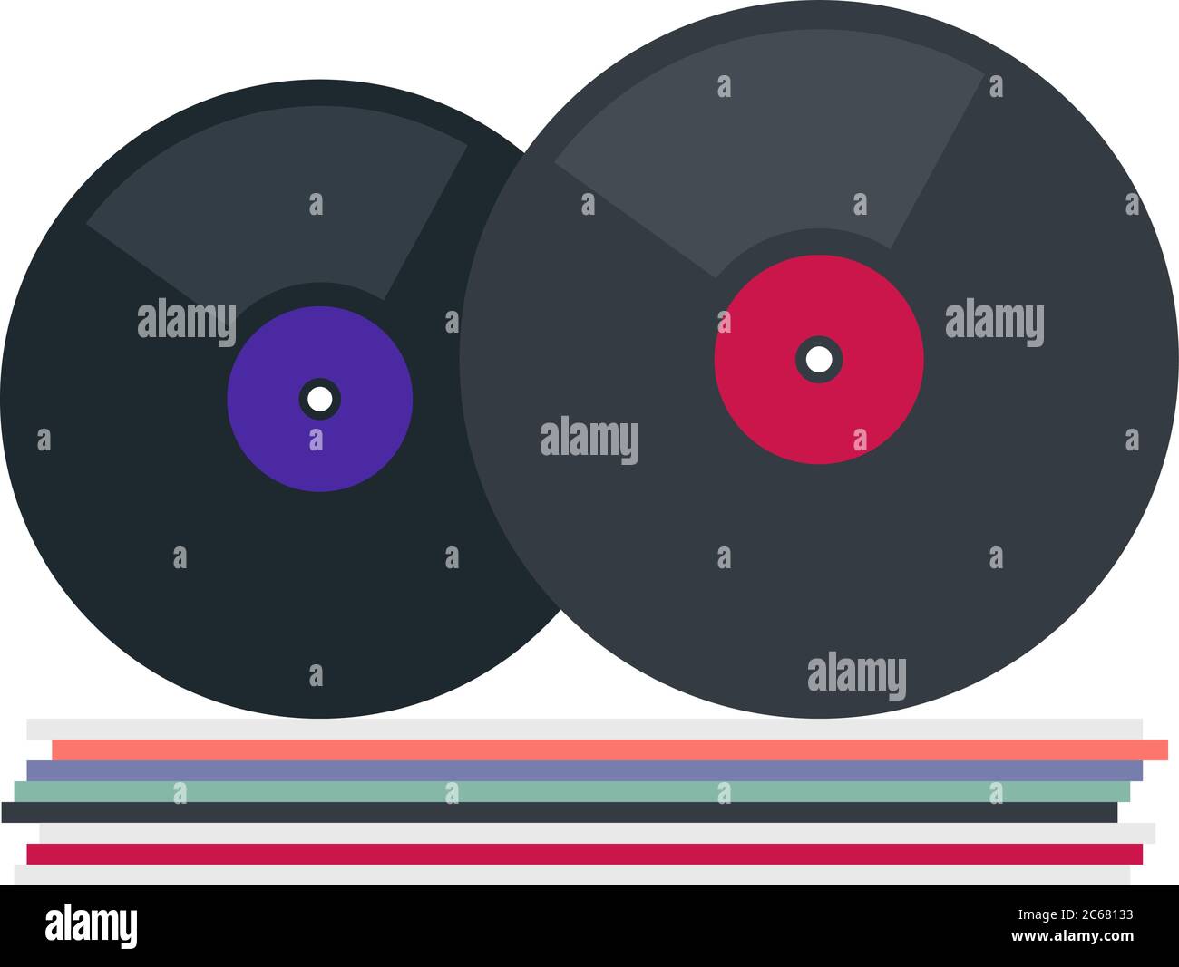 Vinyl plates of different sizes vector flat isolated Stock Vector Image ...