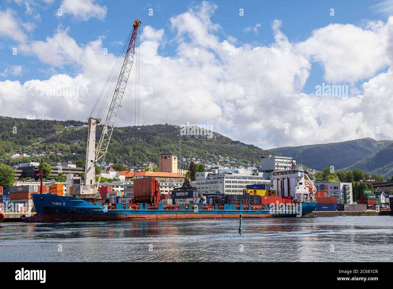General cargo vessel Thea II at Frieleneskaien quay, in the port of ...