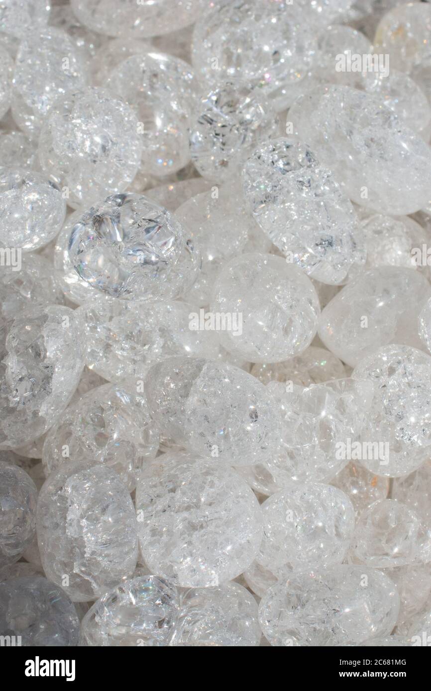 crystallized quartz (rock-crystal) gem stone as natural mineral rock ...