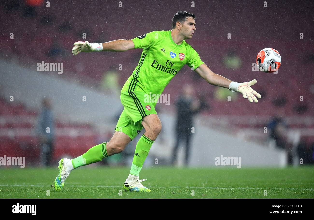 Arsenal goalkeeper Emiliano Martinez during the Premier League match at ...