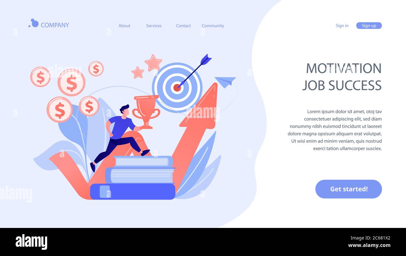 Motivation concept landing page Stock Vector Image & Art - Alamy