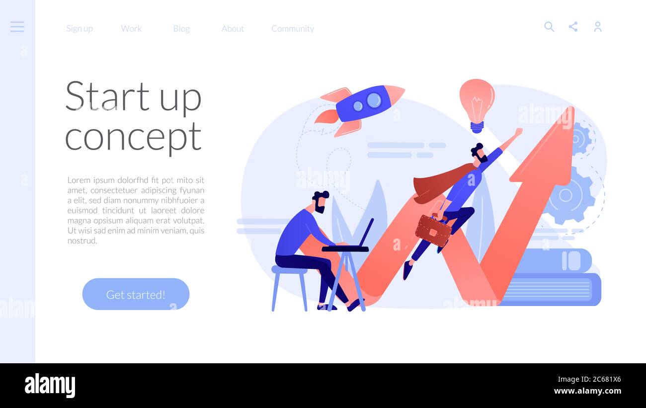 Start up launch concept landing page Stock Vector Image & Art - Alamy