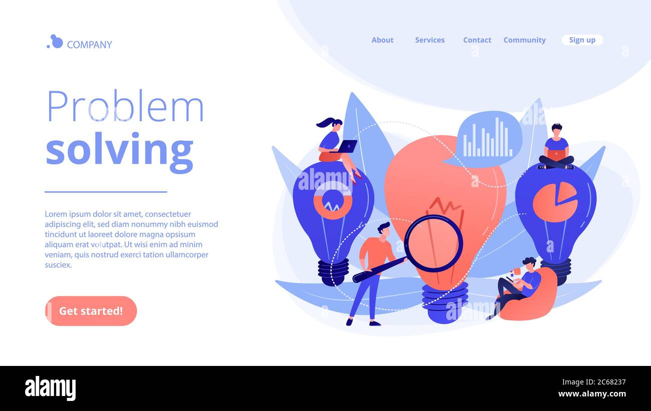 Business solution concept landing page Stock Vector Image & Art - Alamy