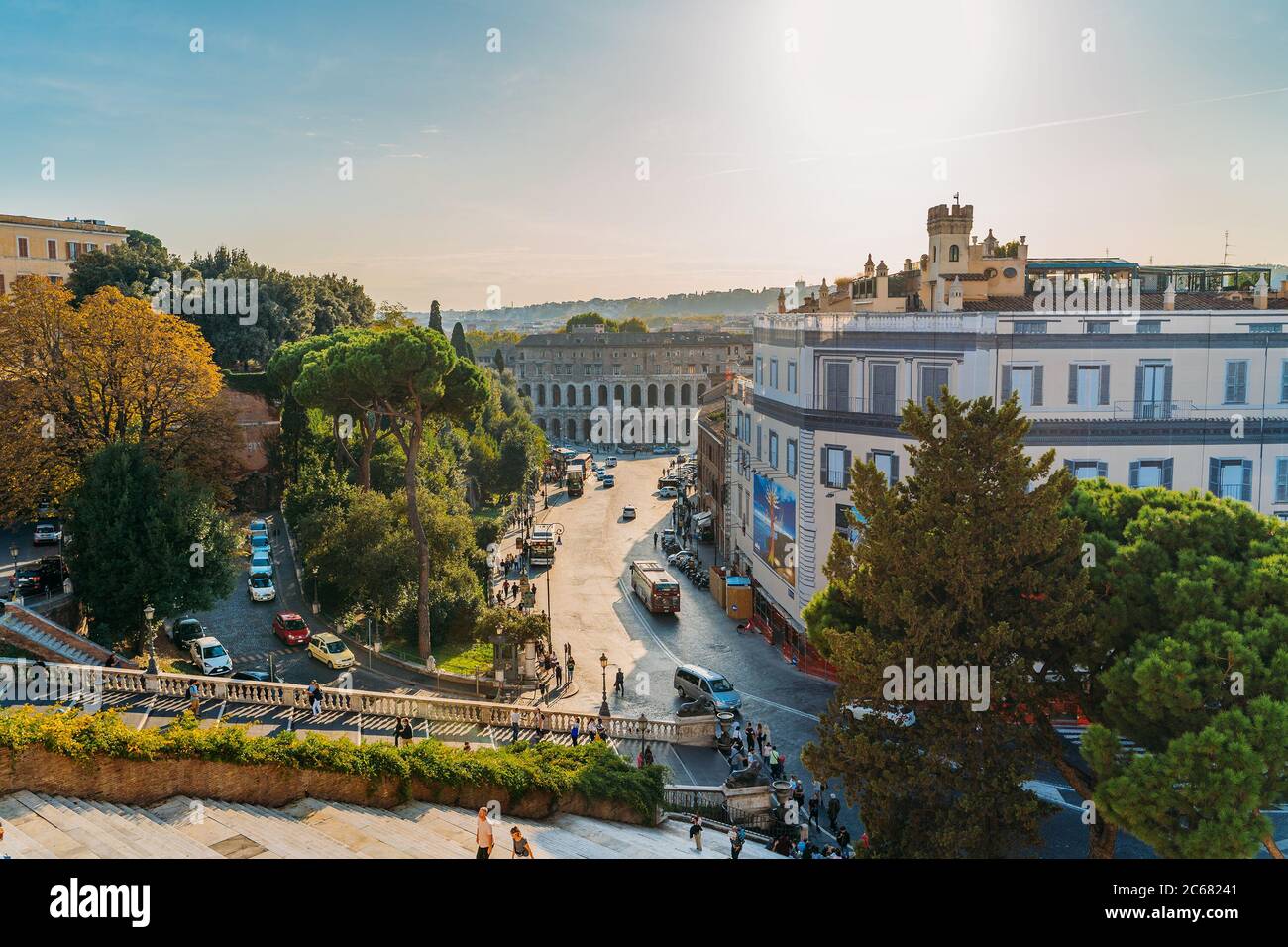Rome, Italy - October 2019: Street view of historic center Rome, Italy ...